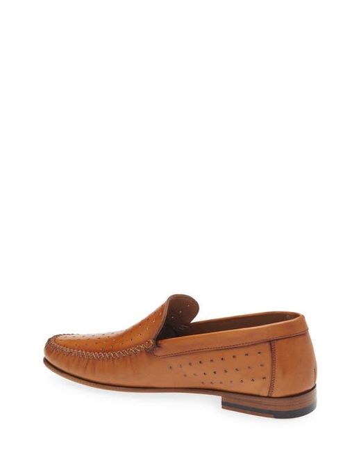 Mezlan Perforated Moc Toe Loafer in Brown for Men | Lyst