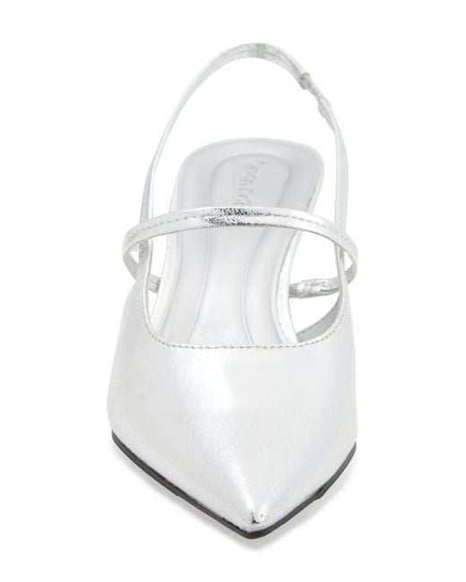 Open Edit Sophia Pointed Toe Slingback Pump in White | Lyst