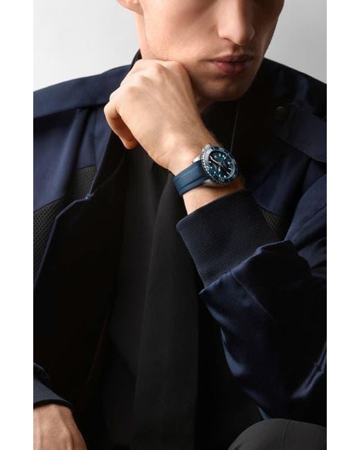 Longines Hydroconquest Gmt Automatic Rubber Strap Watch, 41Mm in Gray ...