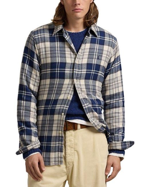 Polo Ralph Lauren Plaid Flannel Button-Down Shirt in Blue for Men | Lyst