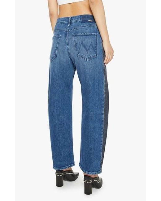Mother Lil Half Pipe Flood High Waist Ankle Wide Leg Jeans in Blue | Lyst