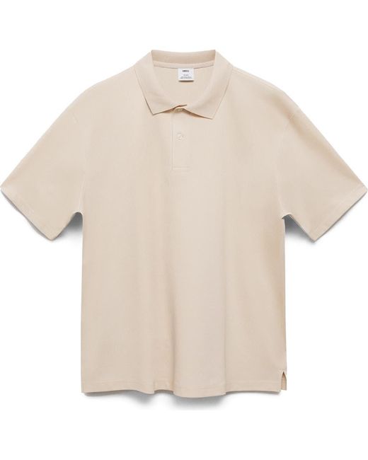 Mango Relaxed Fit Polo Shirt in Natural for Men | Lyst