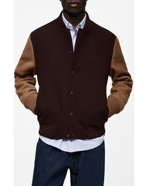 Mango Two-Tone Varsity Jacket in Blue for Men | Lyst