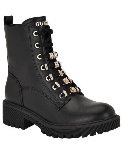 Guess Sionaa Lug Sole Boot in Black | Lyst