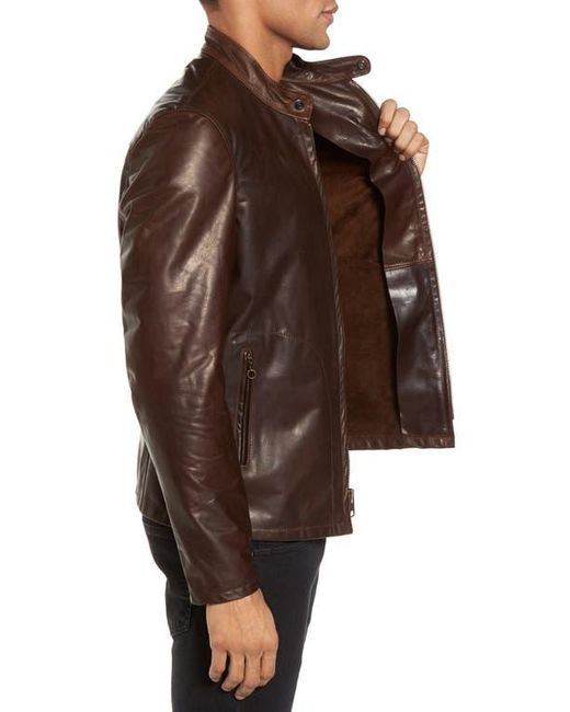 Schott Nyc Café Racer Unlined Cowhide Leather Jacket in Brown for Men ...