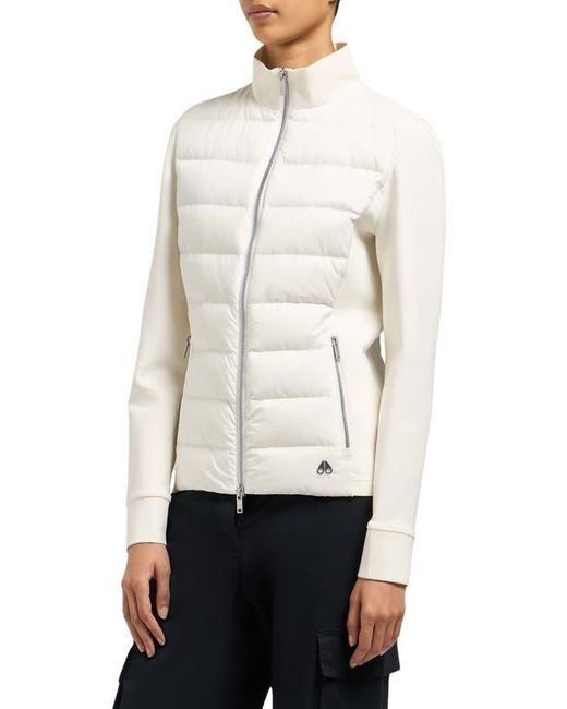 Moose Knuckles Naomi 800 Fill Power Down Hybrid Jacket in White | Lyst