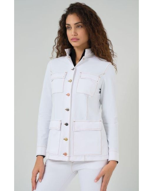 Anatomie Luvan Performance Denim Utility Jacket in White | Lyst