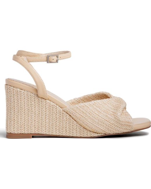 Allegra James Mona Raffia Wedge Sandal in Natural | Lyst