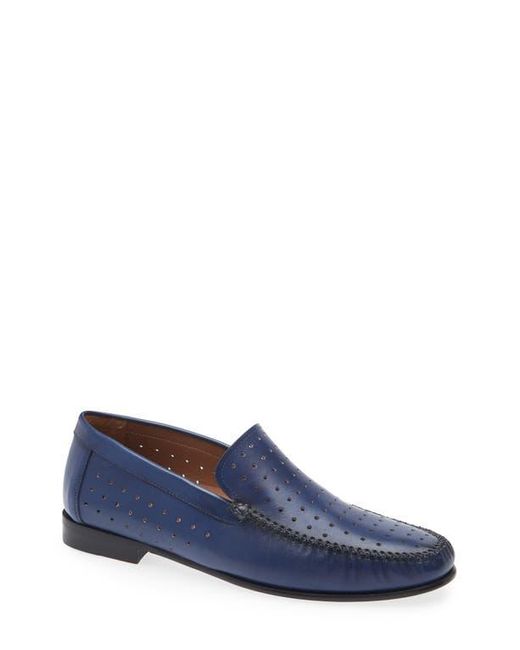 Mezlan Perforated Moc Toe Loafer in Blue for Men | Lyst