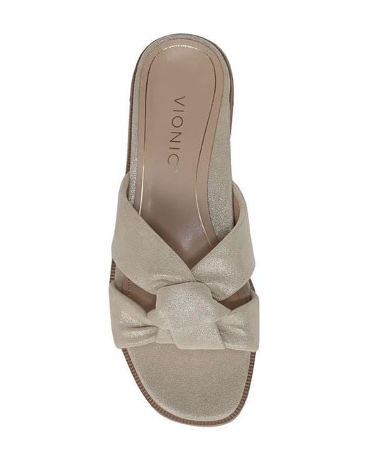 Vionic Mabel Slide Sandal in Metallic | Lyst