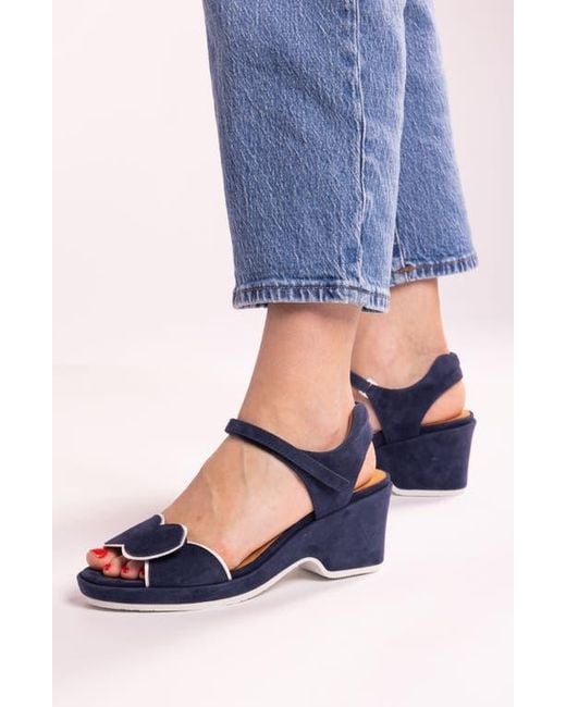 L'amour Des Pieds Marora Wedge Sandal in Blue | Lyst