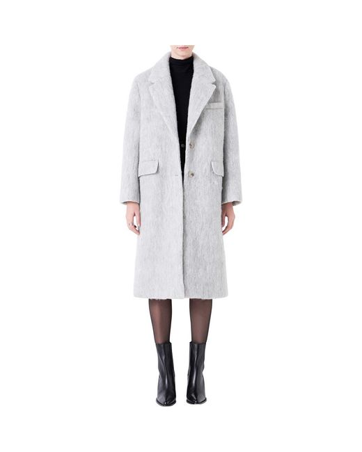 Grey Lab Lab Oversize Longline Wool Blend Coat in Gray | Lyst