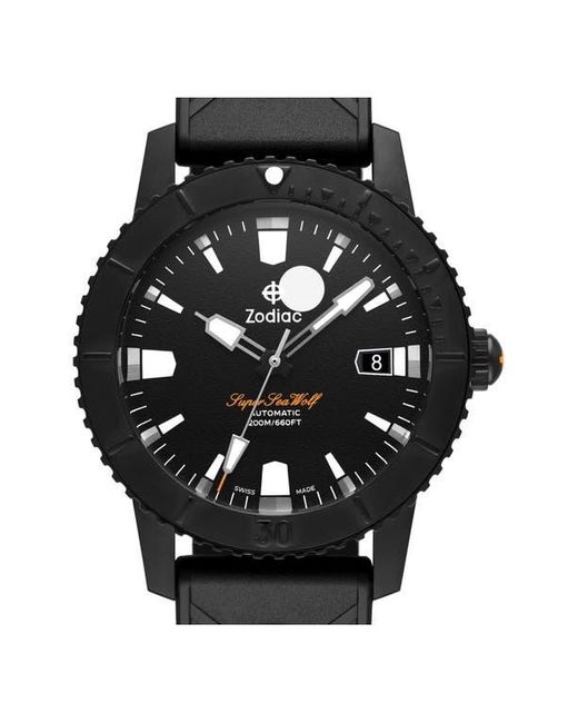 Zodiac Super Sea Wolf Rubber Strap Watch, 40Mm in Black for Men | Lyst