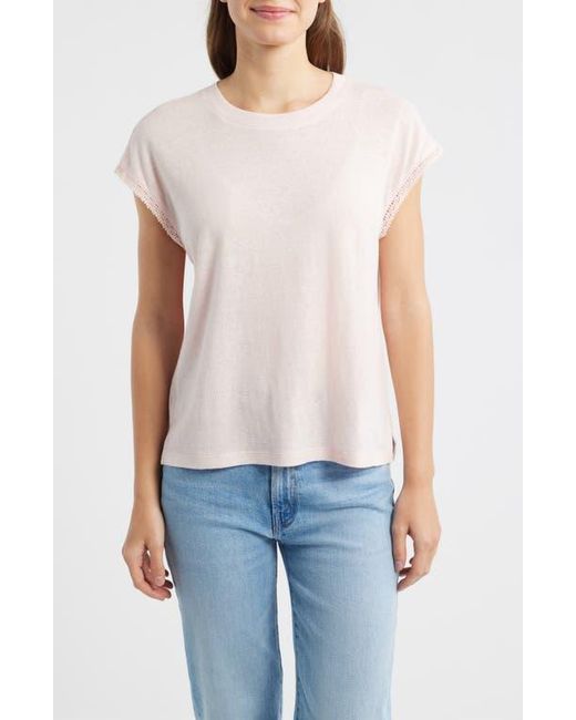 Wit & Wisdom Crochet Cap Sleeve Tee in Blue | Lyst