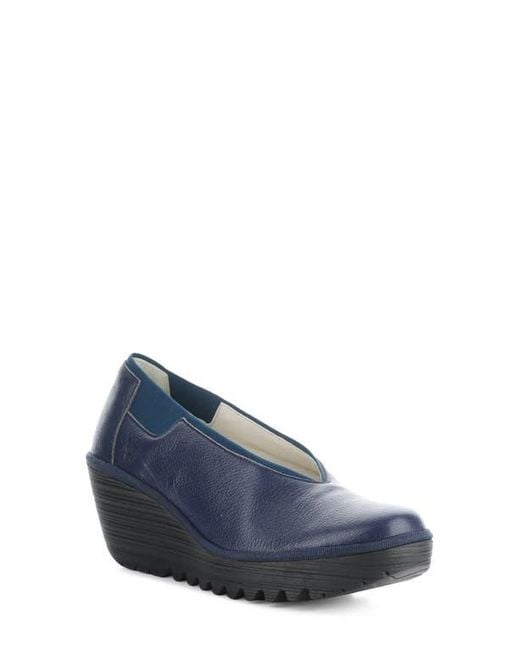 Fly London Yoza Wedge Ballet Shoe in Blue | Lyst