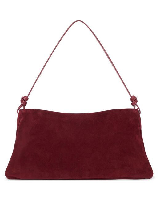 STAUD Wally Suede Shoulder Bag in Red | Lyst