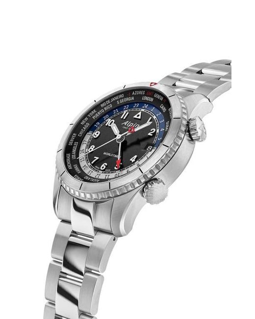 Alpina Startimer Pilot Quartz Worldtimer Bracelet Watch, 41Mm in Gray ...
