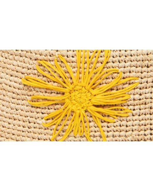 San Diego Hat Sol Embroidered Raffia Bucket Hat in Yellow | Lyst