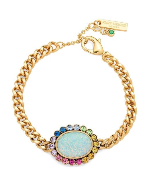 Kurt Geiger Pendant Chain Bracelet in Metallic | Lyst