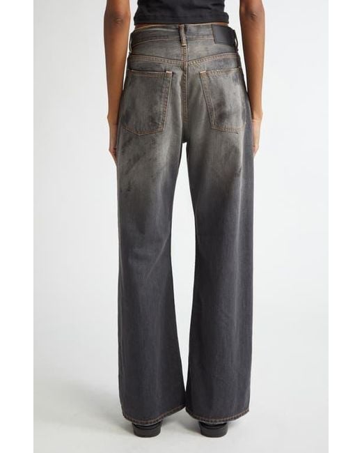 Acne Studios 2021 Trafa Paint Splatter Loose Fit Wide Leg Jeans in Gray ...
