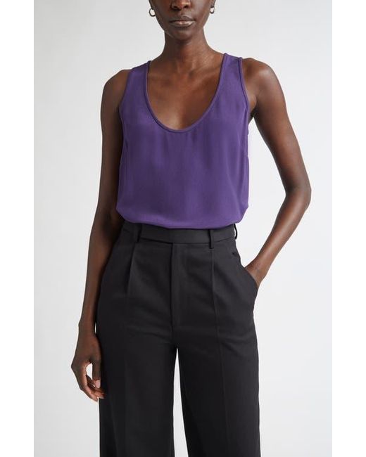 St. John Silk Crepe Shell in Purple | Lyst