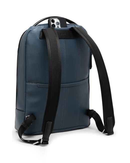 Tumi Bradner Leather Backpack in Blue for Men | Lyst
