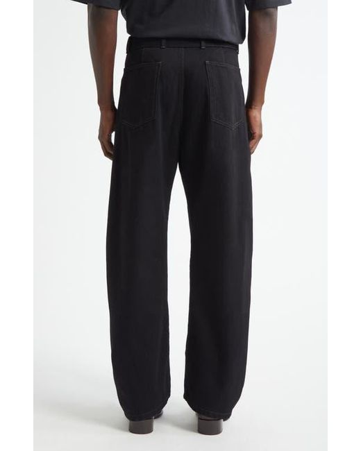 Lemaire Twisted Seam Belted Barrel Leg Jeans in Black for Men | Lyst