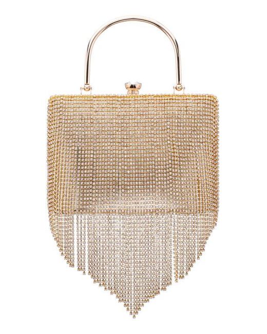 Nina Eden Top Handle Frame Clutch in White | Lyst