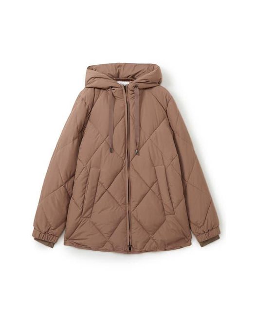 Reiss Thea Diamond Quilted Parka in Brown | Lyst