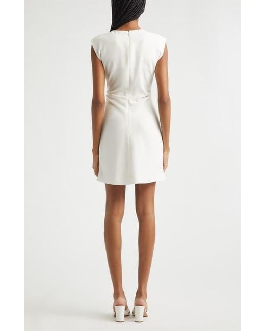 Veronica Beard Imara Ruched Sleeveless Minidress in White | Lyst