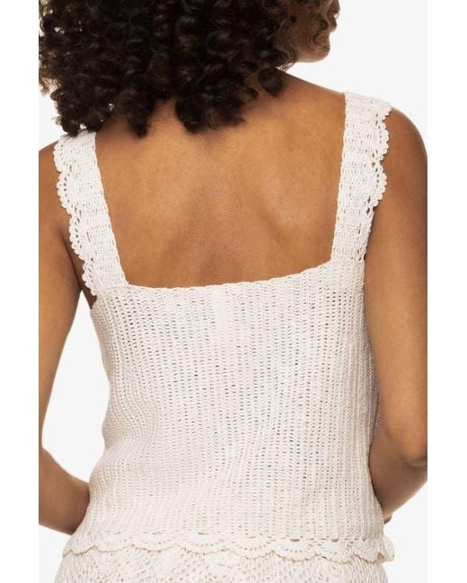 Helen Jon Scallop Crochet Tank in White | Lyst