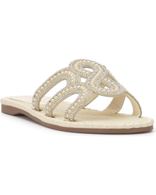Jessica Simpson Bria Slide Sandal in Metallic | Lyst