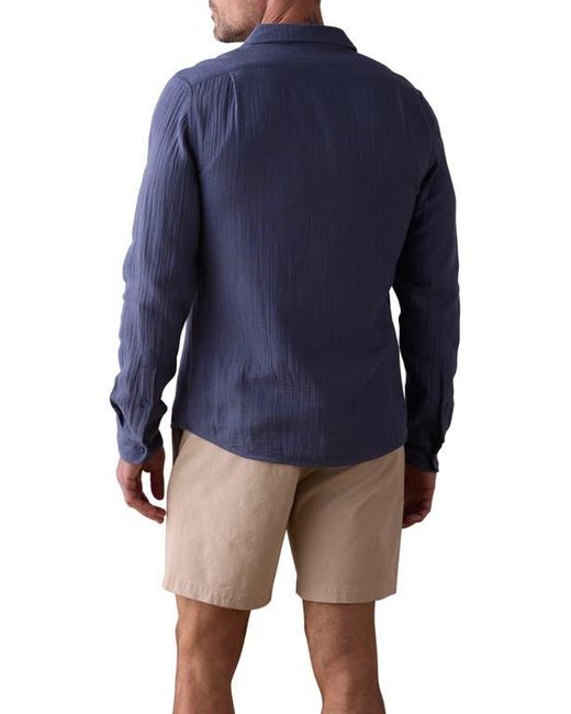 The Normal Brand Kalo Cotton Gauze Button-Up Shirt in Blue for Men | Lyst