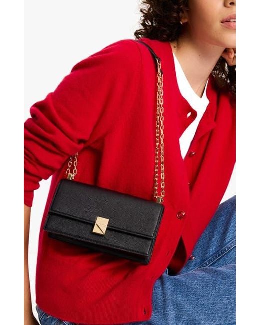 Kate Spade Deco Pebble Leather Convertible Crossbody Bag in Black | Lyst