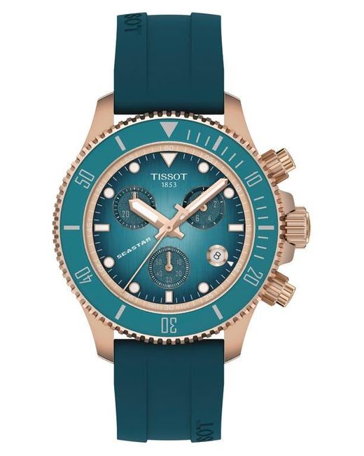 Tissot Seastar 1000 Chronograph Silicone Strap Watch, 38Mm in Blue | Lyst