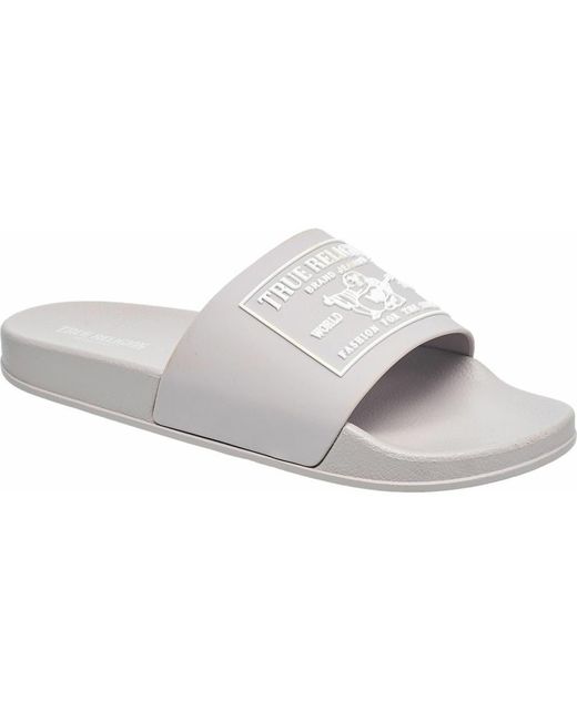 True Religion Kendrick Logo Slide in White for Men | Lyst