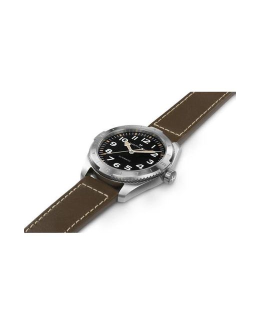 Hamilton Khaki Field Expedition Automatic Leather Strap Watch, 41Mm in ...