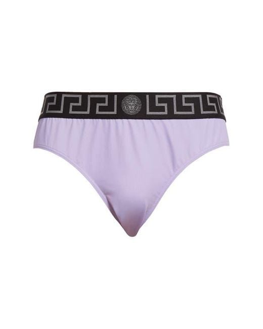 Versace Vita Greek Key Swim Briefs in Purple for Men | Lyst