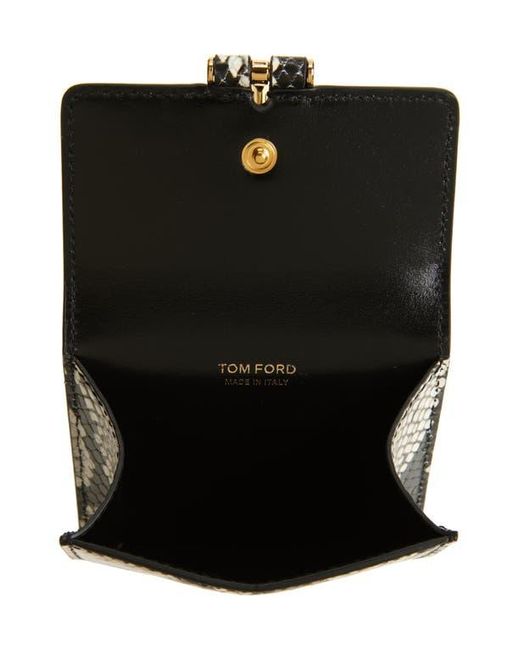 Tom Ford Tara Python Embossed Leather Card Wallet | Lyst