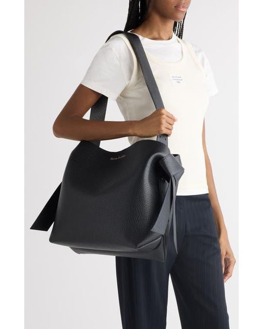 Acne Studios Midi Musubi Leather Shoulder Bag in Black | Lyst