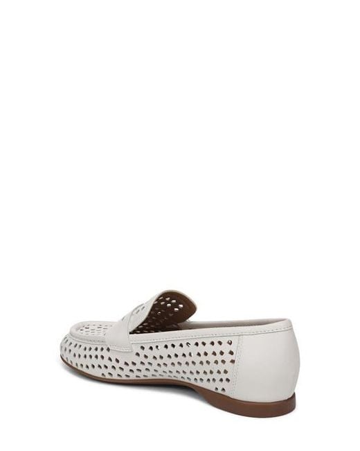 Naturalizer Bloom Perforated Penny Loafer in White | Lyst