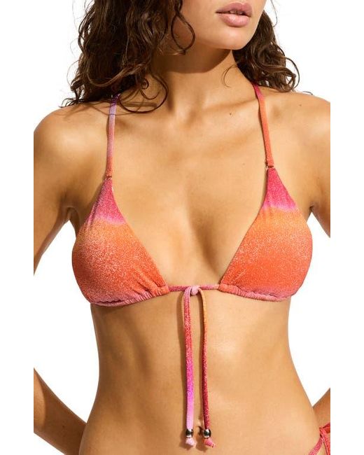 Seafolly Spectrum Slider Triangle Bikini Top in Orange | Lyst