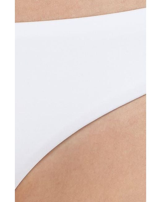 PQ Swim Pilyq Ruched Bikini Bottoms in White | Lyst