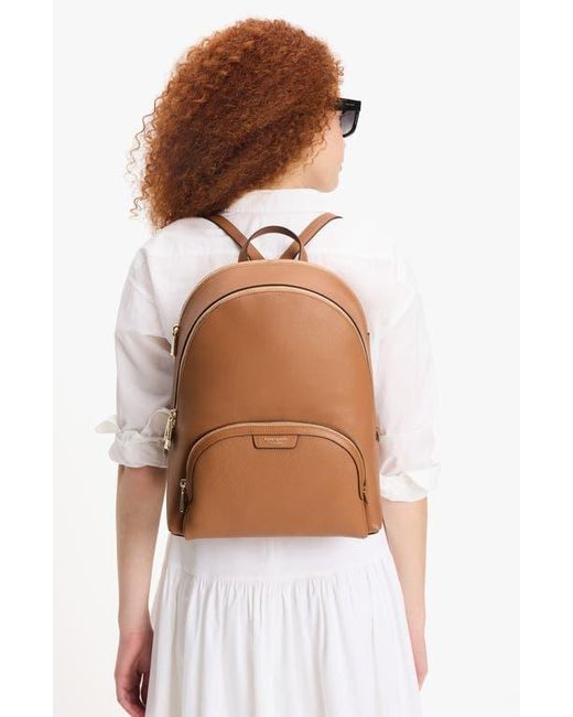 Kate Spade Large Hudson Pebble Leather Backpack in Brown | Lyst