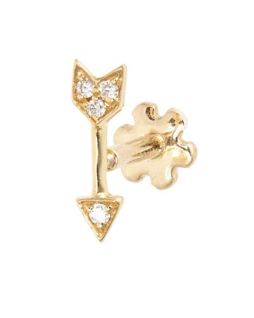 Maria Tash Diamond Arrow Single Threaded Stud Earring in Metallic | Lyst