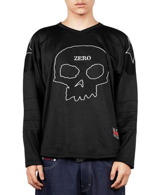 Pleasures X Zero Skateboards Jamie Mesh Hockey Jersey in Black for Men ...