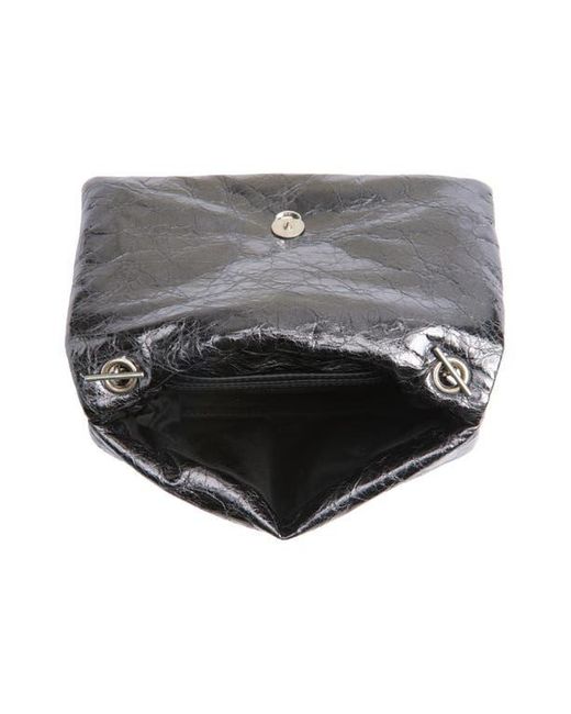 Balenciaga Mini Monaco Crinkle Metallic Leather Crossbody Bag in Gray ...