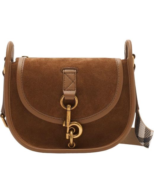 Burberry Mini B Clip Messenger Bag in Brown | Lyst
