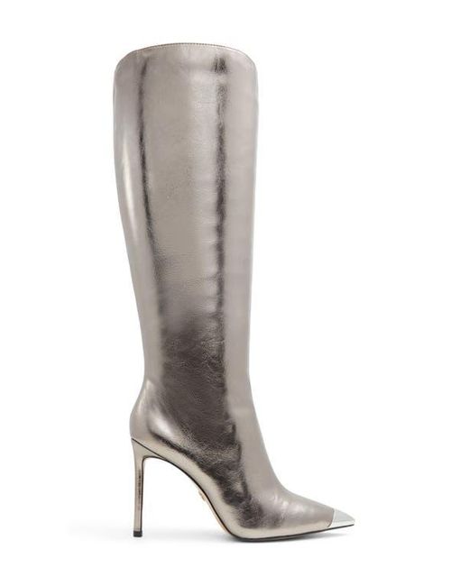 ALDO Agathea Pointed Cap Toe Knee High Boot in White | Lyst