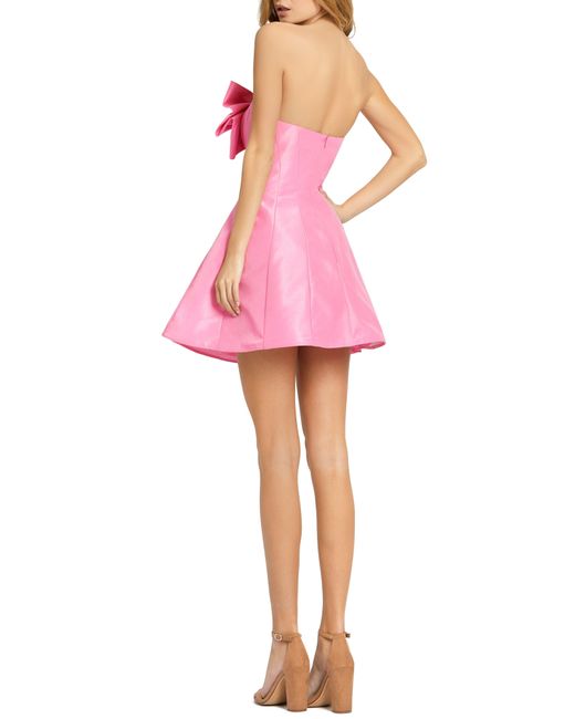 Mac Duggal Oversize Bow Strapless Fit And Flare Cocktail Minidress In
